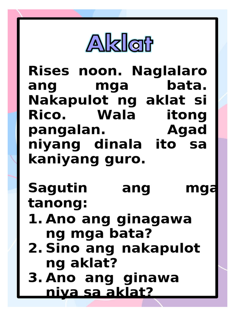 Filipino Reading B | PDF
