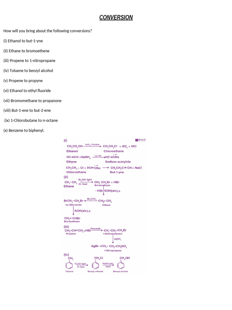 Organic Conversion Reactions Guide | PDF