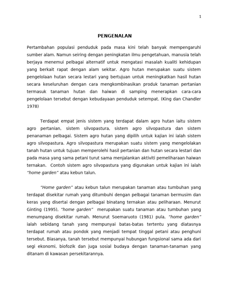 Sistem Agro Silvopastura: Kebun Talun | PDF