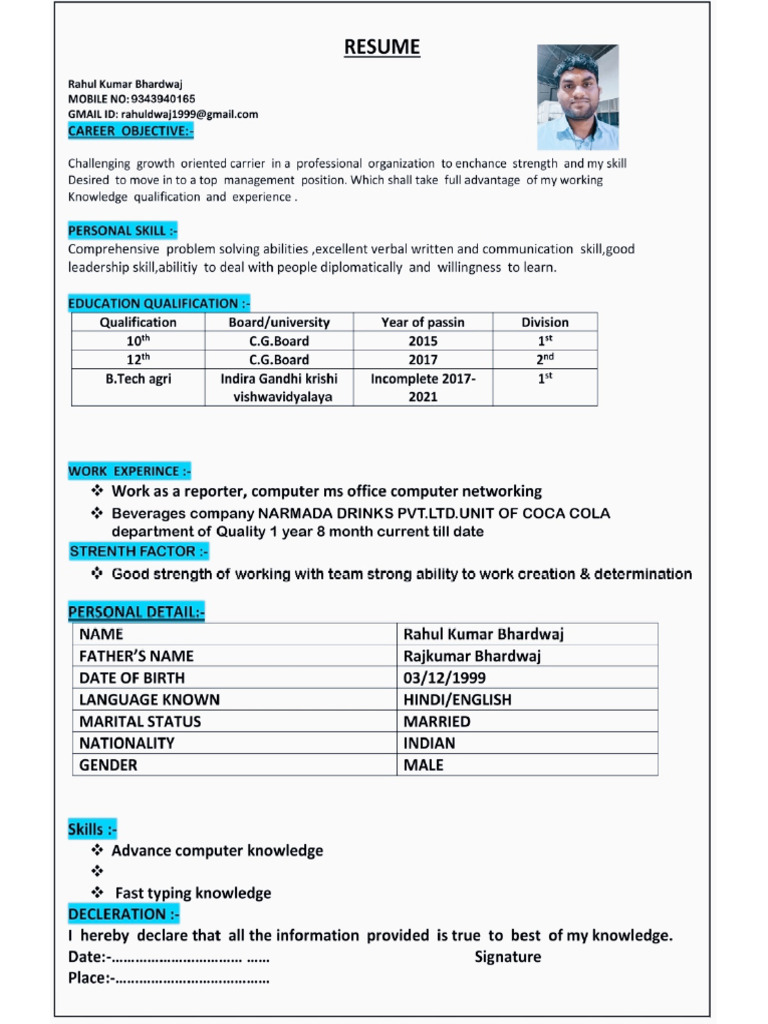 Rahul CV | PDF