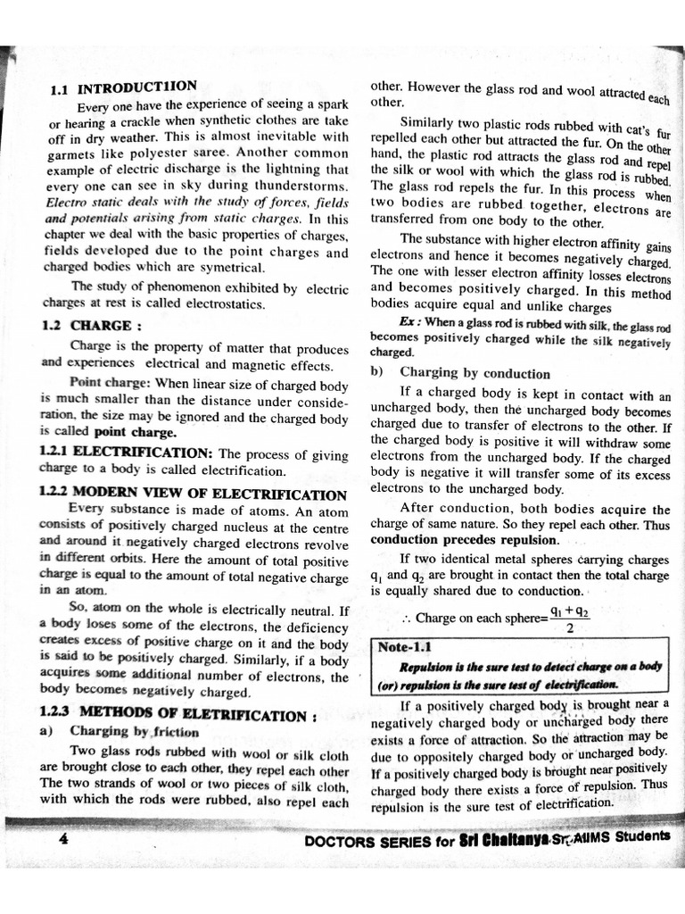Electric Charges and Fields | PDF