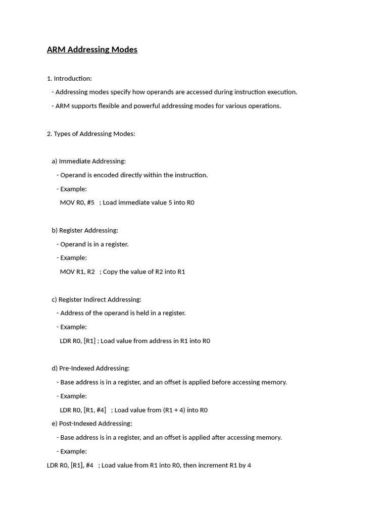 ARM Addressing Modes and Memory Organization | PDF | Cpu Cache ...