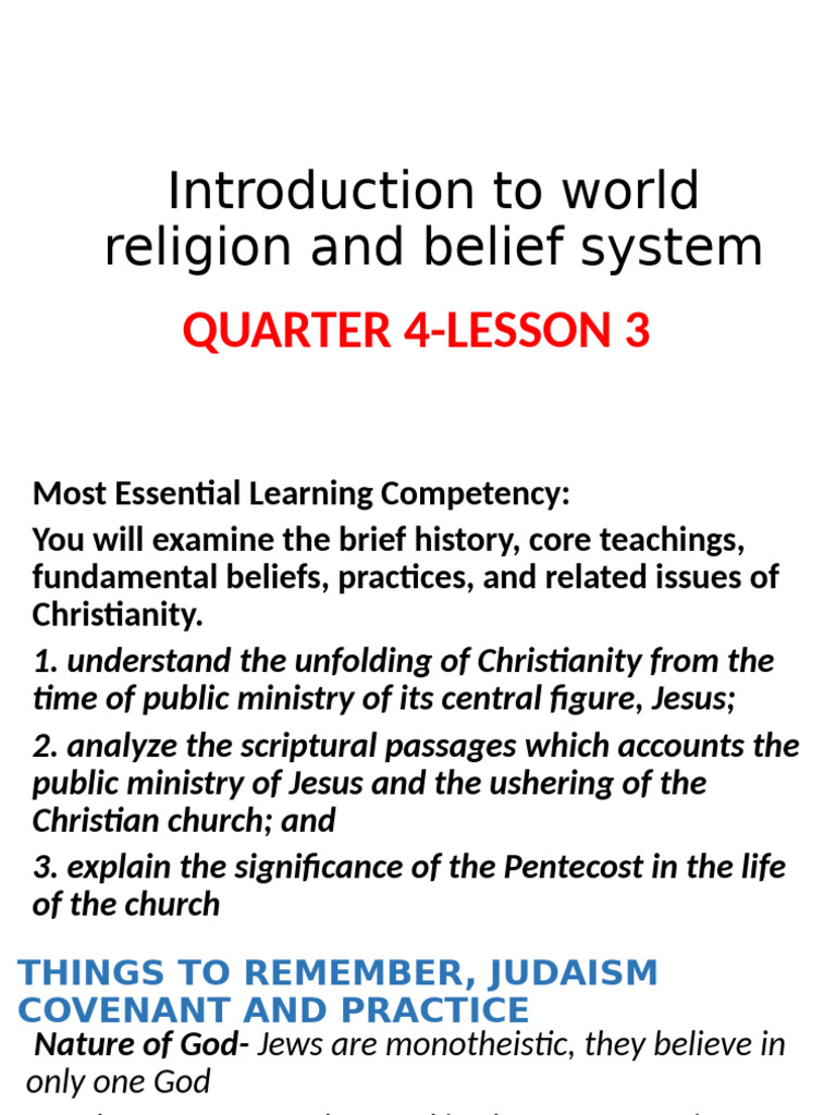 Intro-to-World-Religion-Q3-LESSON-8 | PDF | Jesus | Disciple (Christianity)