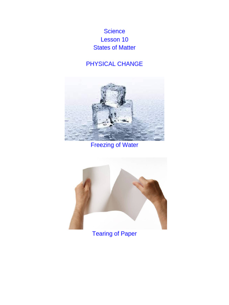 Science Lesson 10 States of Matter | PDF