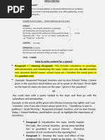 Class 11 Speech Writing Guide | PDF