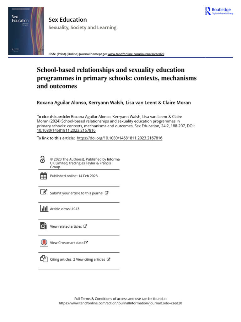School-based Relationships and Sexuality Education Programmes in ...