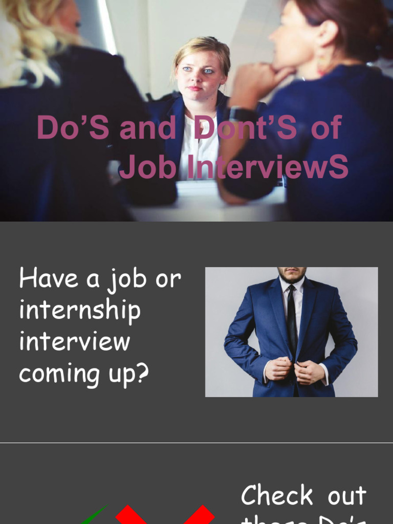 DO-S-AND-DONTS-IN-JOB-INTERVIEW.pptx | PDF | Job Interview