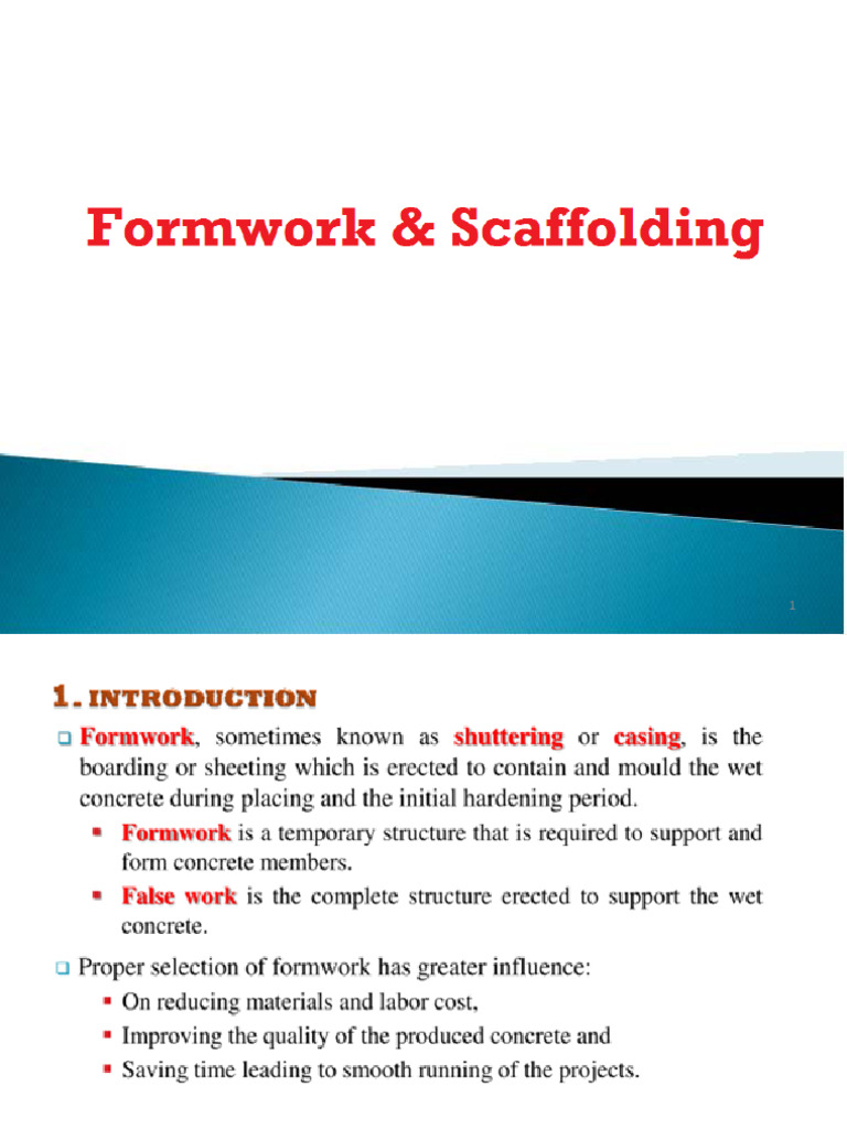 Chapa 8 Formwork & Scaffolding | PDF
