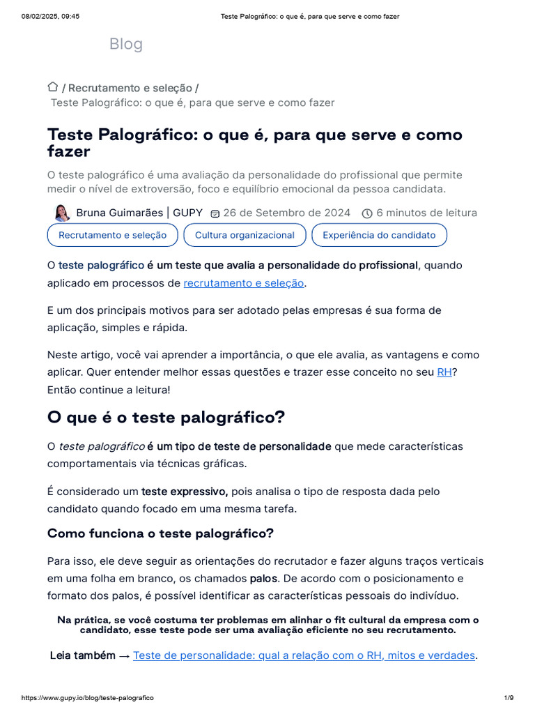 Teste Palográfico: Importância e Aplicação | PDF | Recrutamento ...