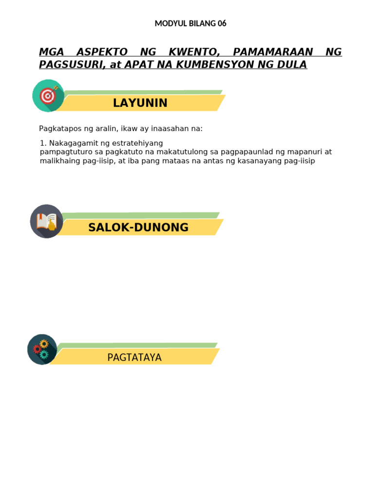 Finals-Modyul 6 - Dulaang Pilipino | PDF
