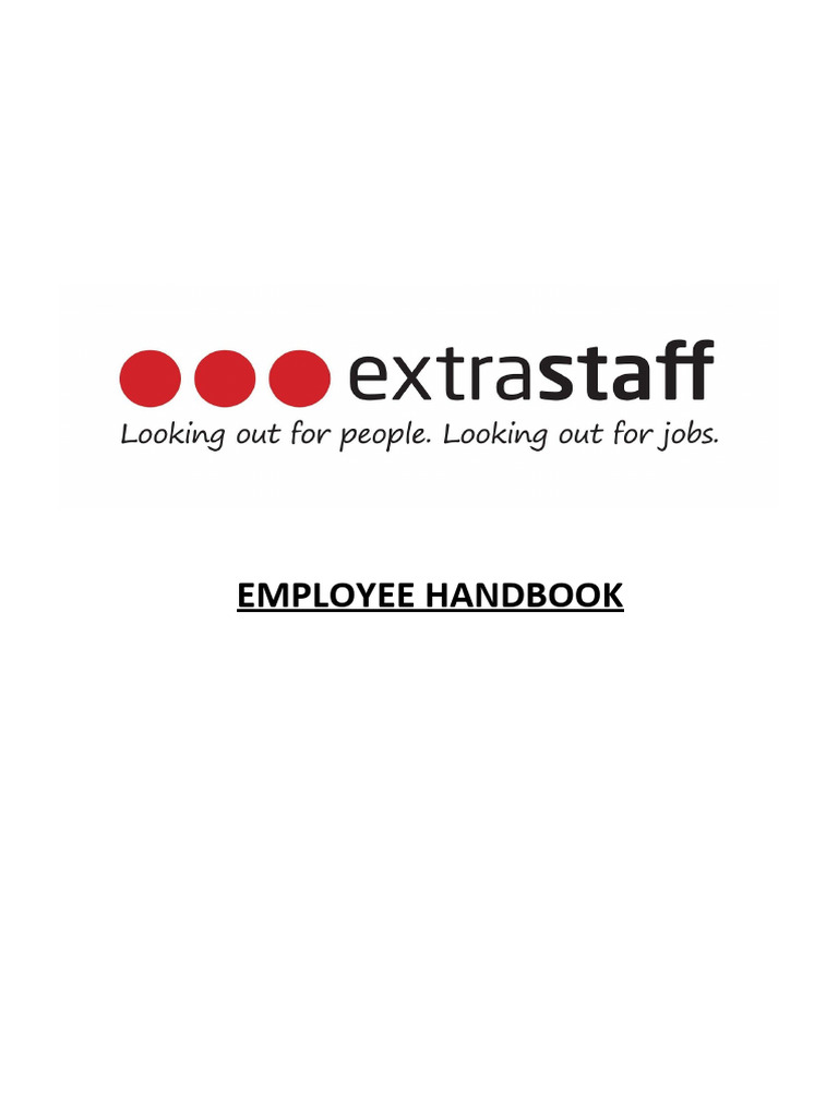 Extrastaff Employee Handbook Overview | PDF | Occupational Safety And ...