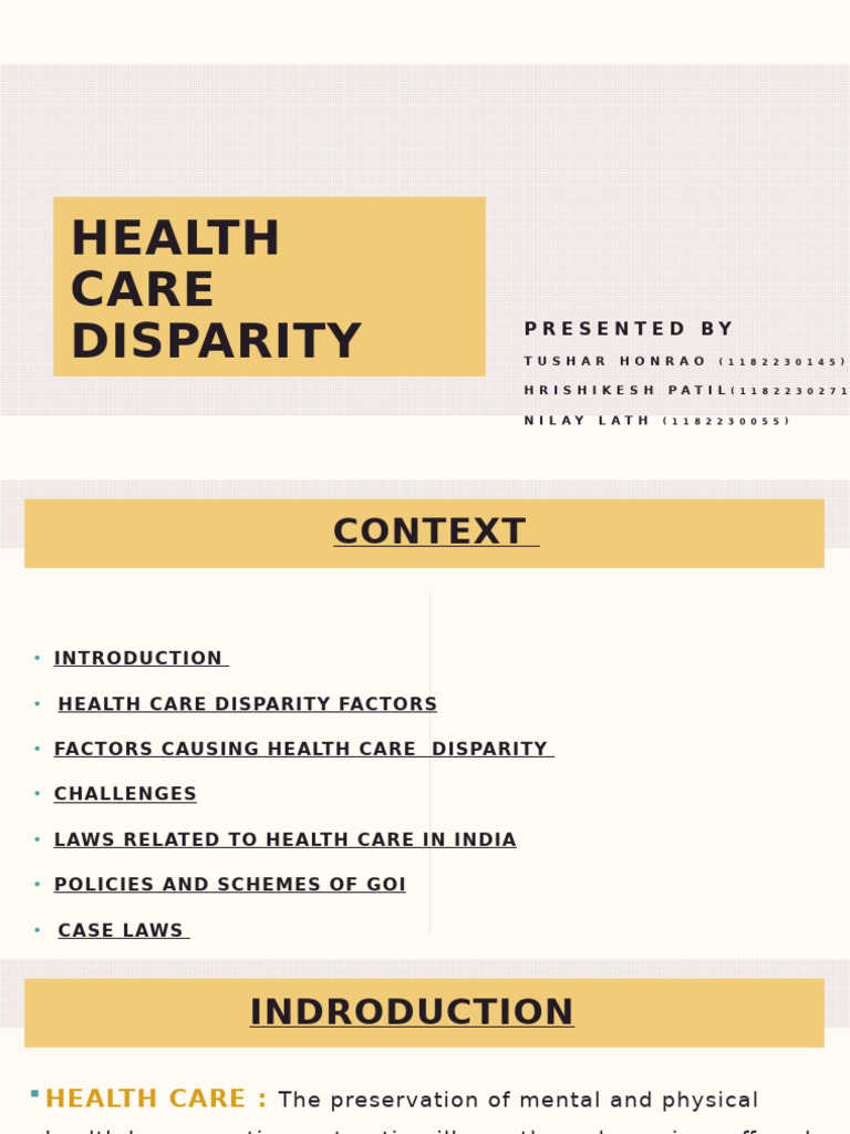 HEALTH Care Disparity | PDF | Health Care | Health Economics