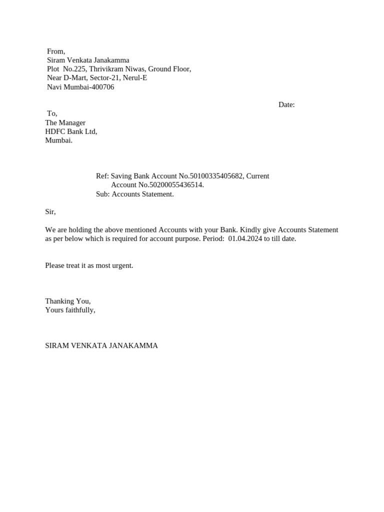 HDFC Bank Statement | PDF