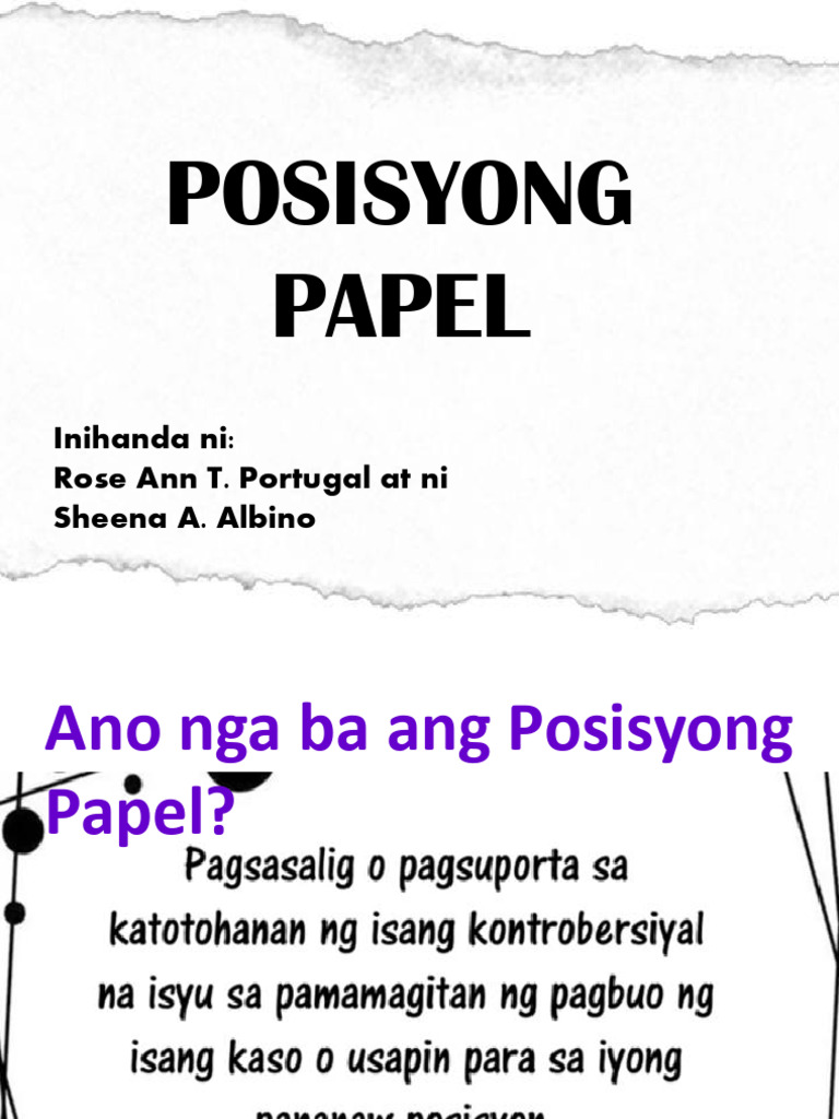 Posisyong Papel | PDF