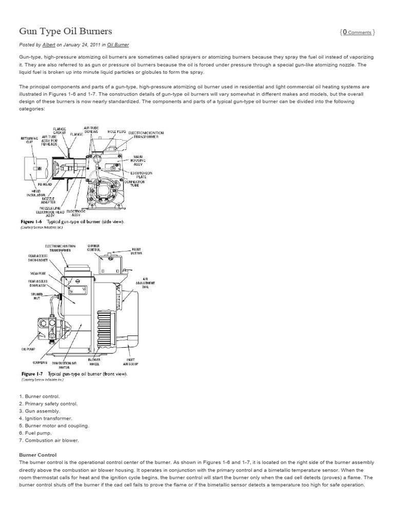 Gun-Type Oil Burner Components Explained | PDF | Energy Technology ...