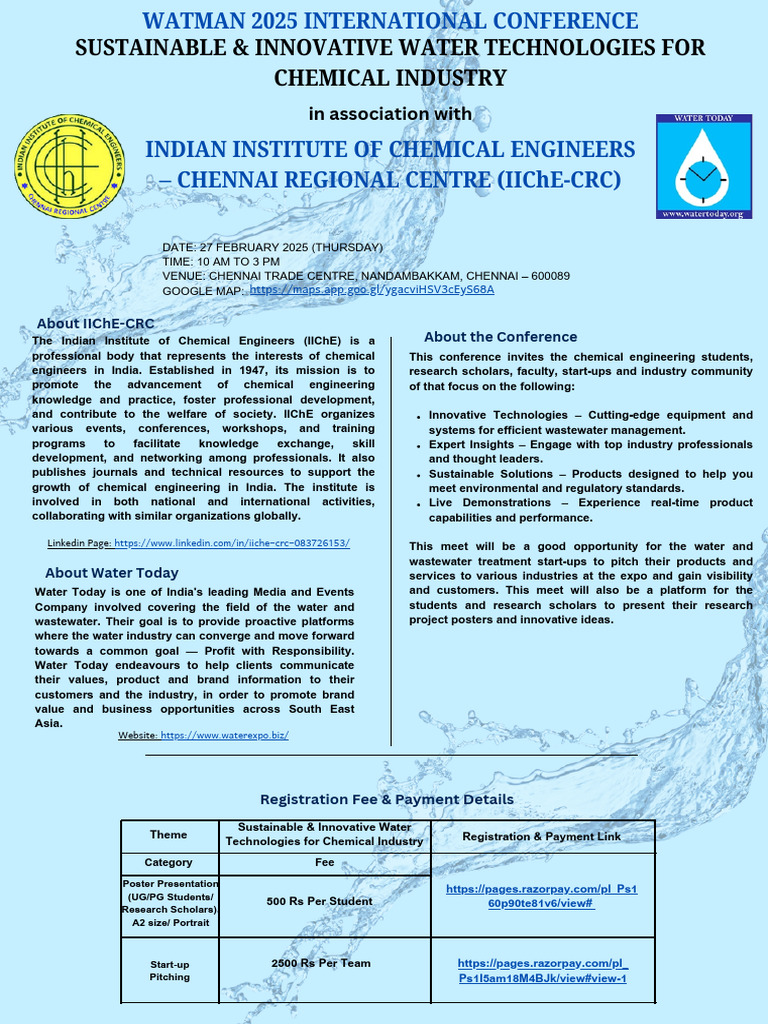 Water Tech Conference for Chem Engineers | PDF