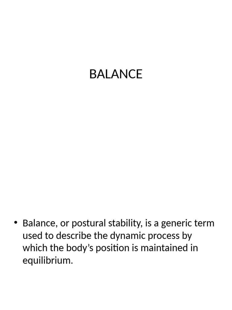 BALANCE | PDF | Balance (Ability) | Force