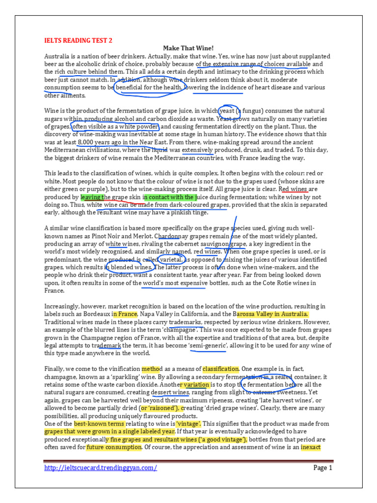 Etest - Ielts Reading Test 2 | PDF | Wine | Winemaking