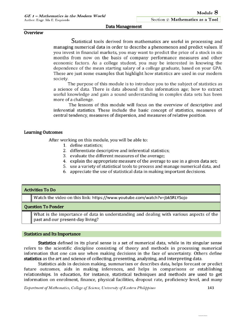 GE1-MMW-Module-8 | PDF