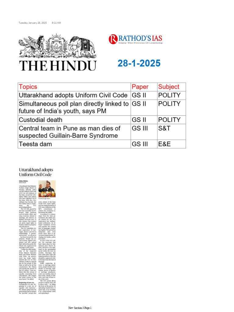 Uttarakhand Implements Uniform Civil Code | PDF | Justice | Crime ...