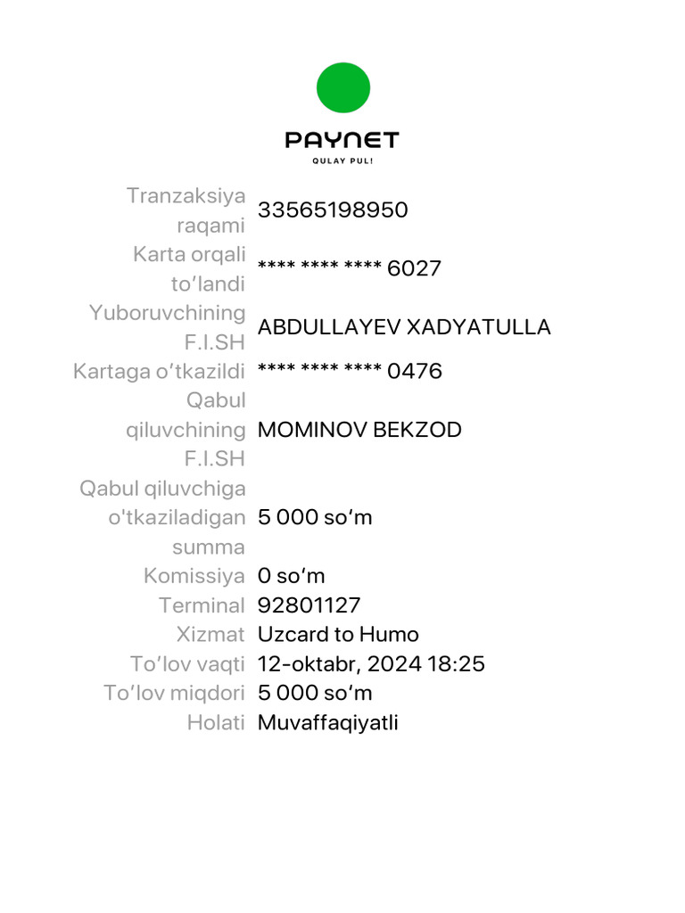 6027 Abdullayev Xadyatulla 0476 Mominov Bekzod | PDF