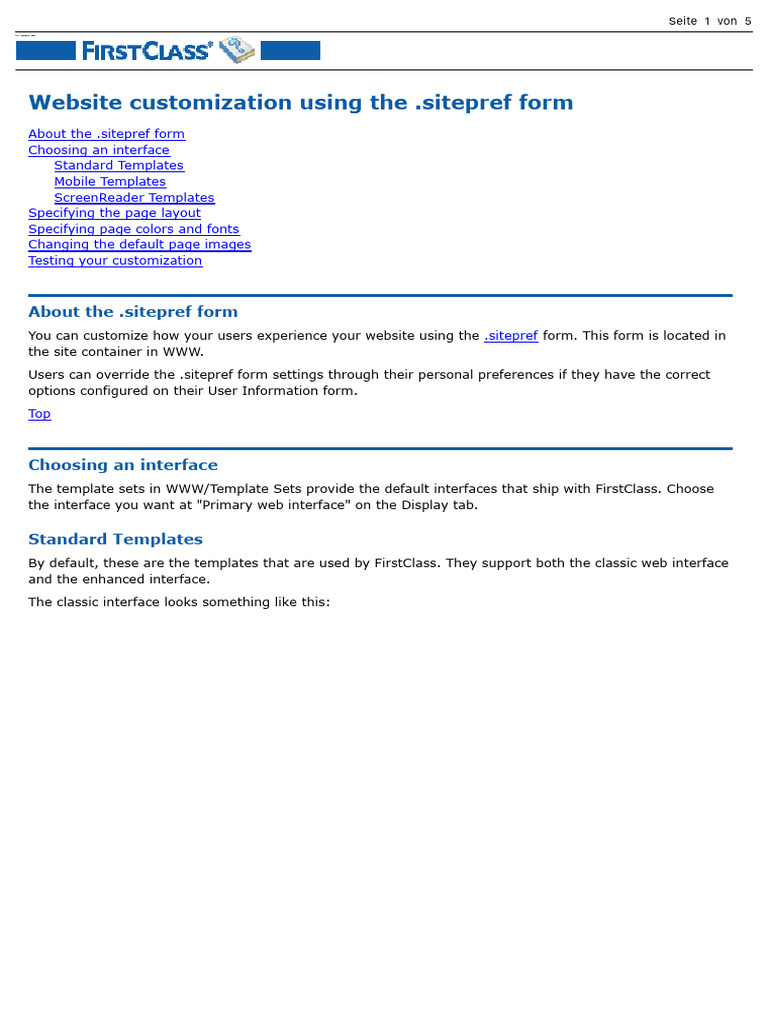 137 Website Customization Using The .Sitepref Form | PDF | Graphical User Interfaces | World ...