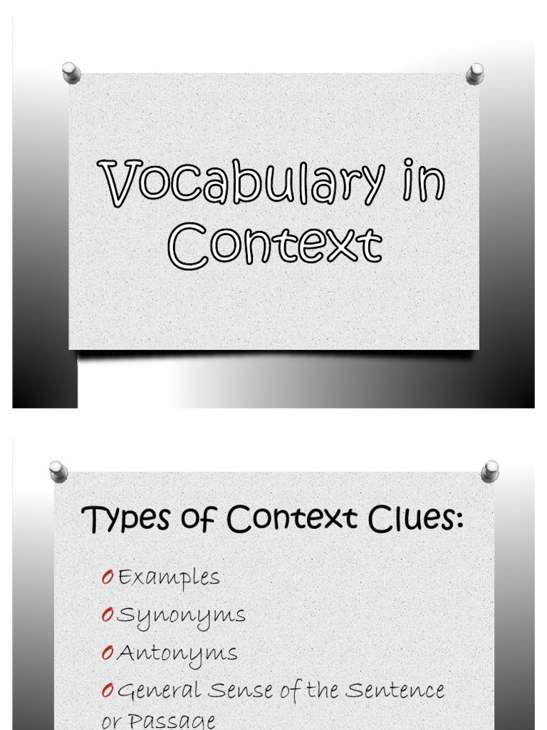 Vocabulary in Context | PDF