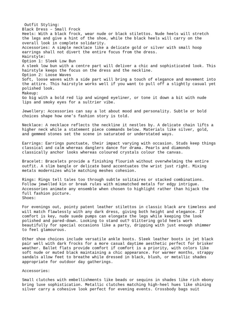 Outfit Styling | PDF | Necklace | Shoe