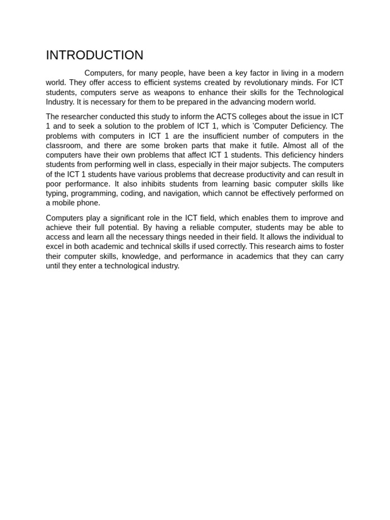 Addressing ICT 1 Computer Deficiency Issues | PDF | Information And ...