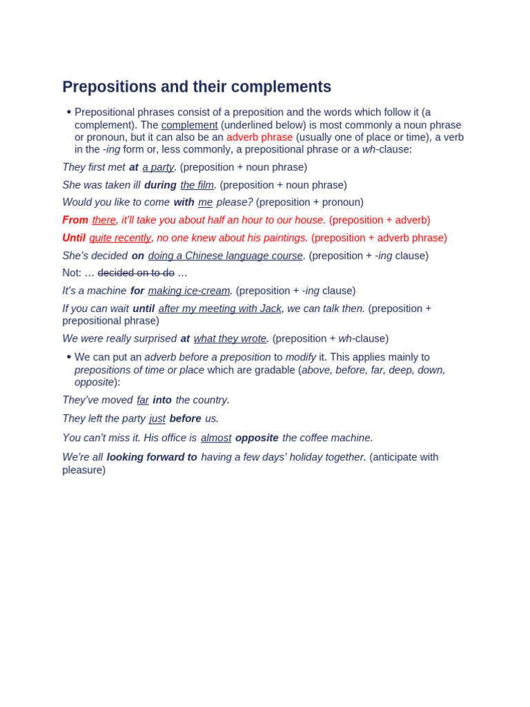 Understanding Prepositional Complements | PDF