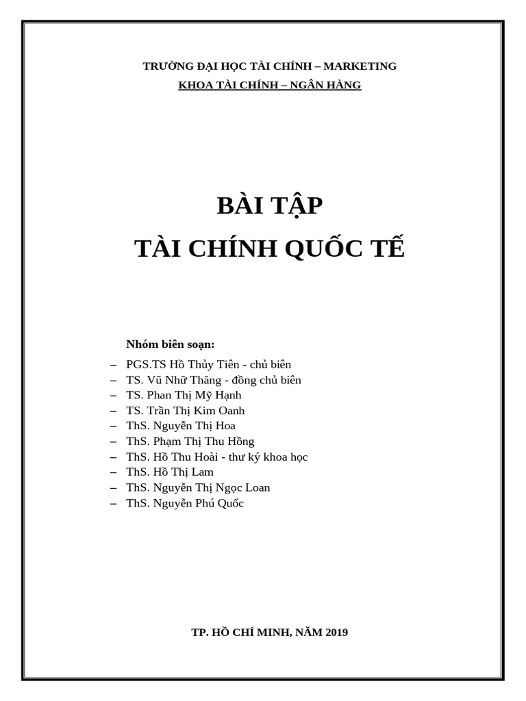 BÀI TẬP TCQT | PDF
