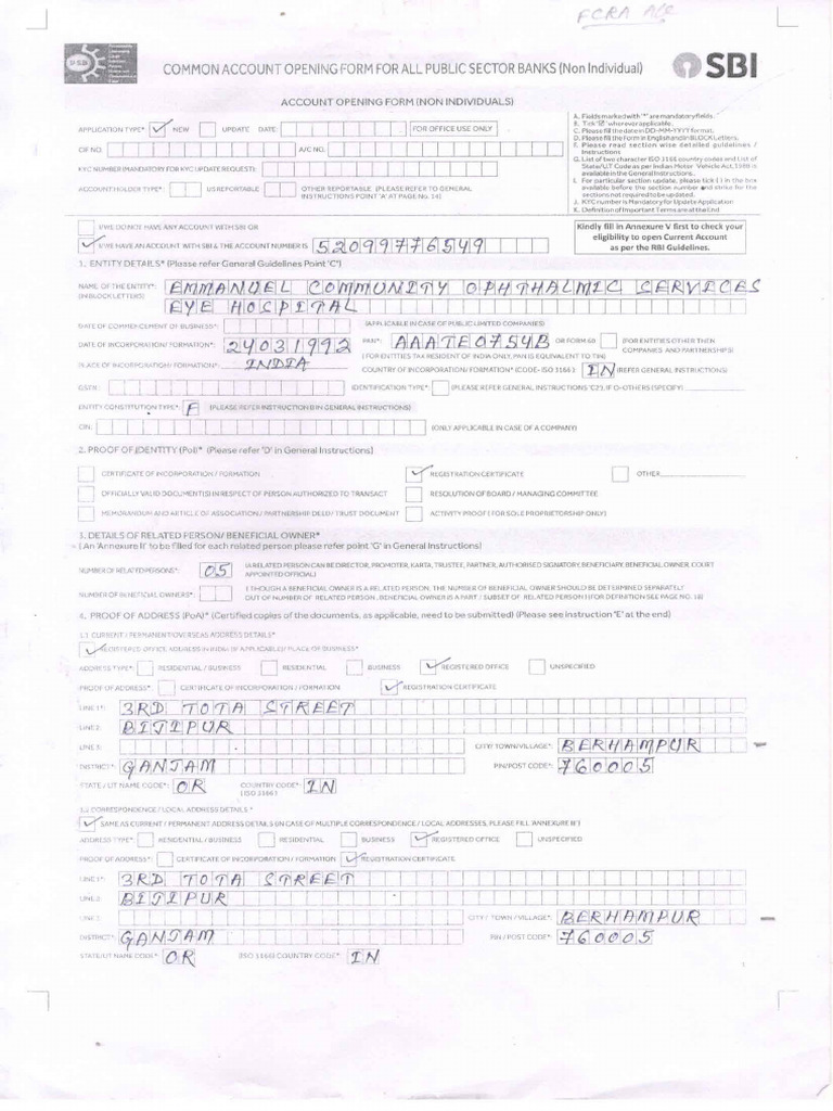 Fcra Account Opening Forms | PDF