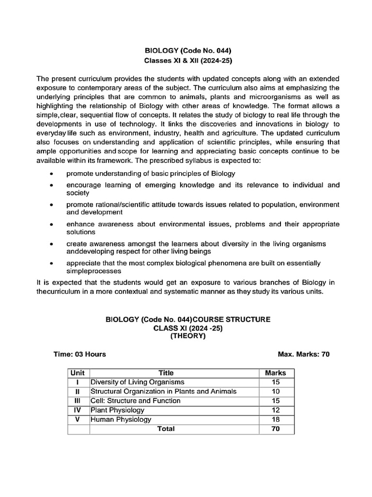 Biology_SrSec_2024-25 | PDF