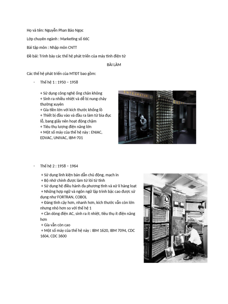 Bài 1 nhập môn cntt | PDF