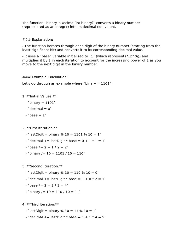 Binary to Decimal conversion | PDF