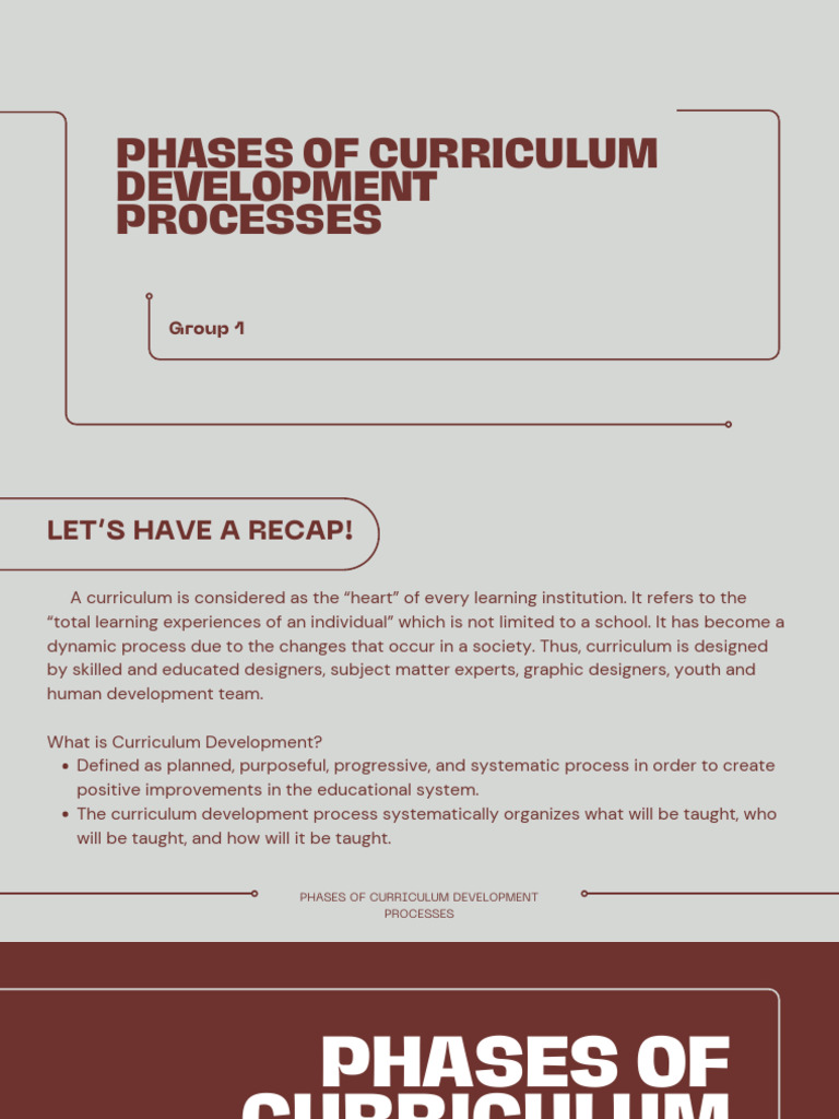 Phases of Curriculum Development Processes | PDF | Educational Assessment | Curriculum