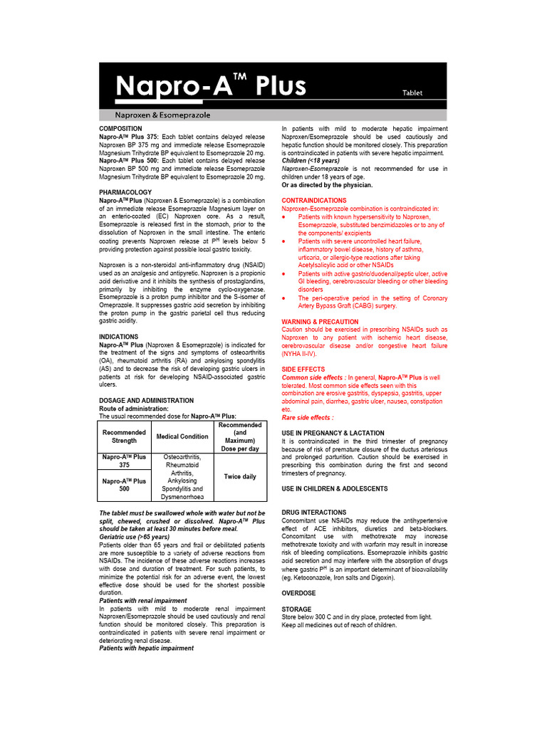 Napro-A-Plus | PDF | Nonsteroidal Anti Inflammatory Drug | Drugs Napro-A-Plus | PDF | Nonsteroidal Anti Inflammatory Drug | Drugs