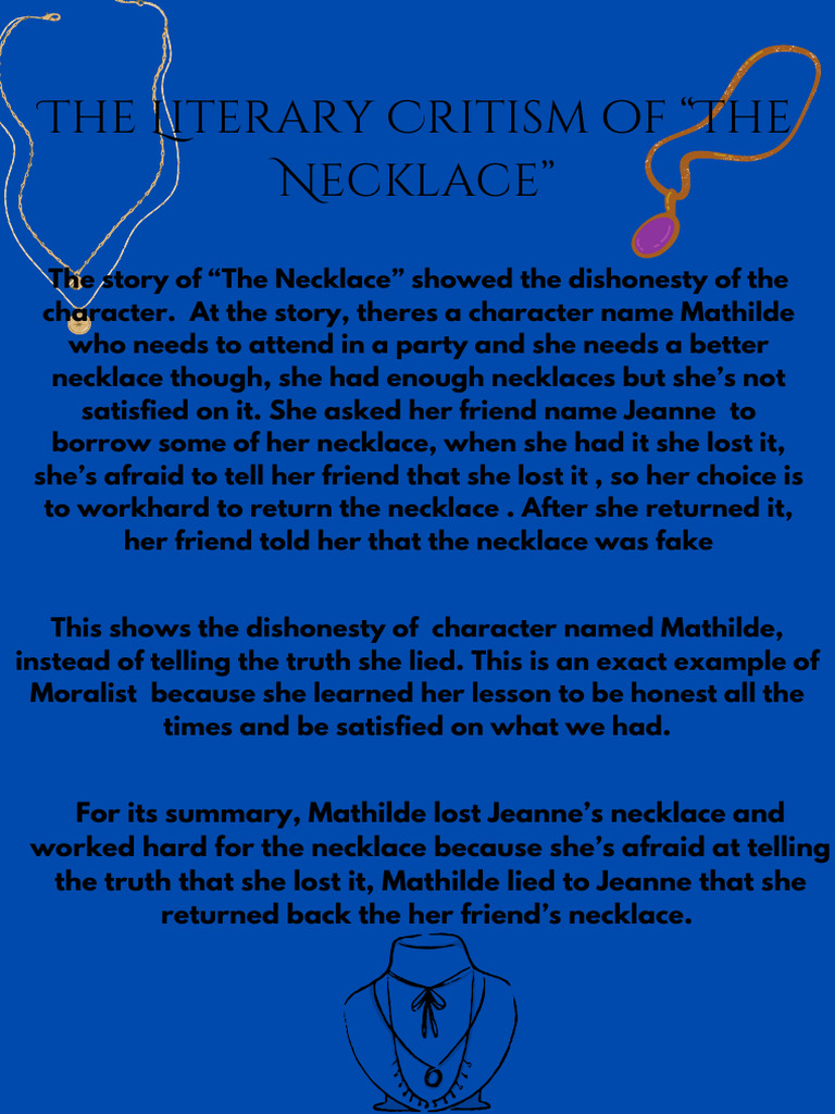 The Literary Critism of The Necklace" | PDF