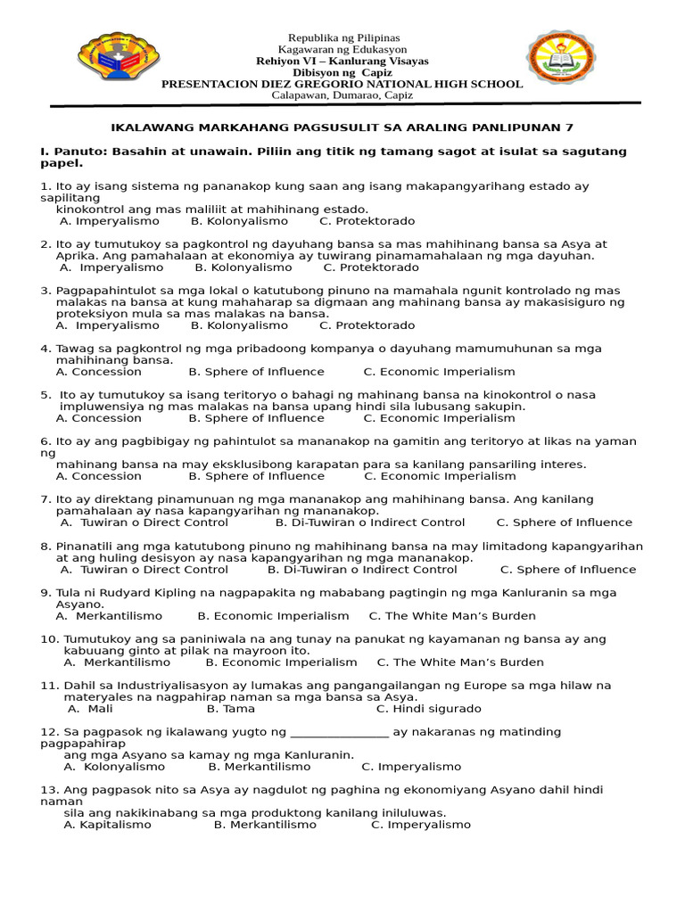 AP7 2ND QUARTER PT.docx | PDF