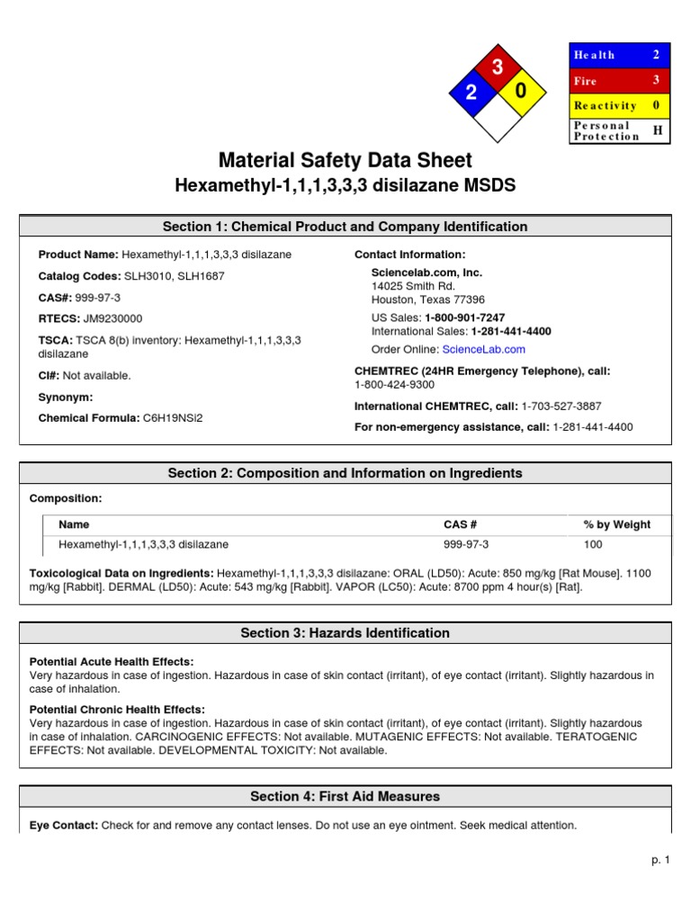 Msds | Toxicity | Flammability