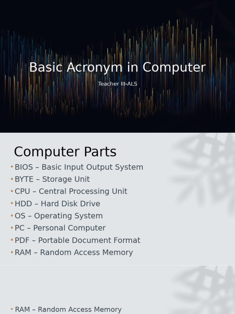 Computer Acronyms for Educators | PDF