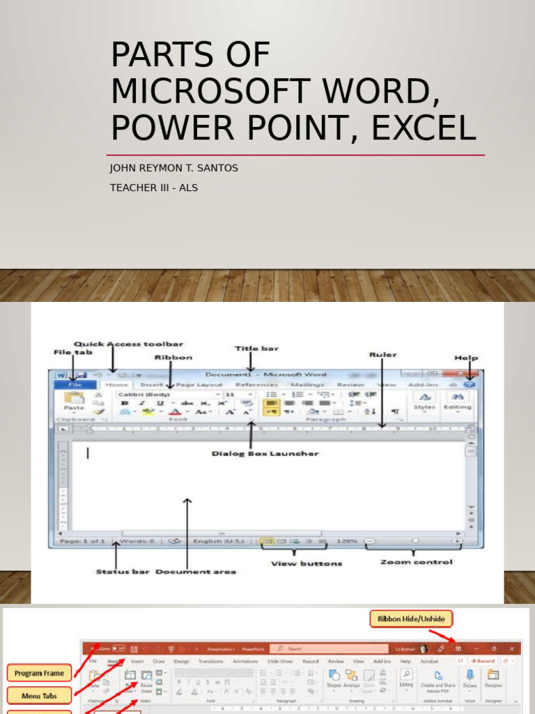 Parts of Microsoft Word, Power Point | PDF