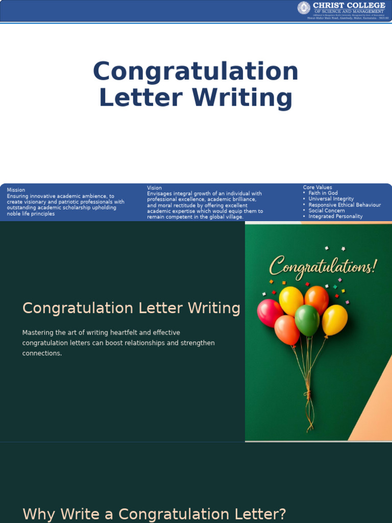 Congratulation Letter | PDF | Social Psychology