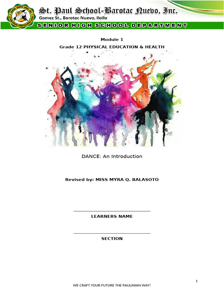Grade 12 Dance Education Module | PDF | Dances | Endurance