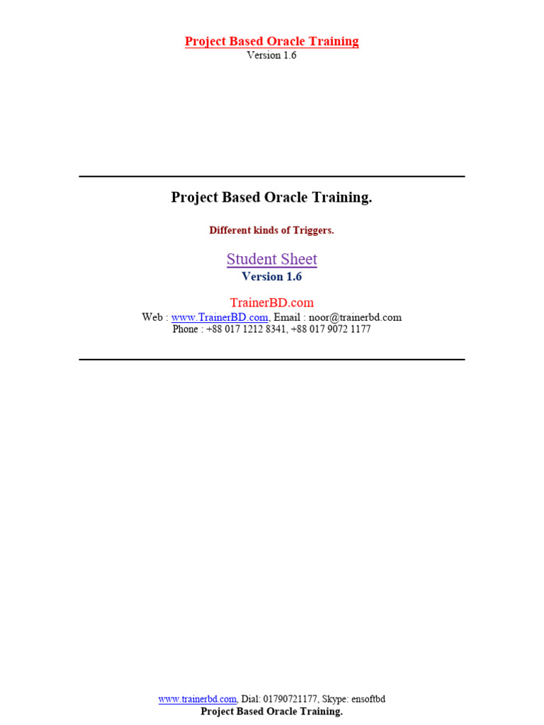 Types of Oracle Database Triggers | PDF | Databases | Data Management Software