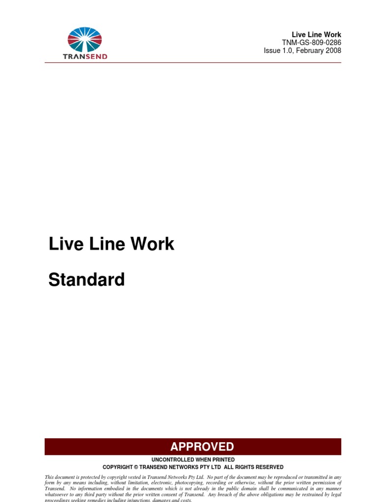 Live Line Work Standard | PDF | Insulator (Electricity) | High Voltage