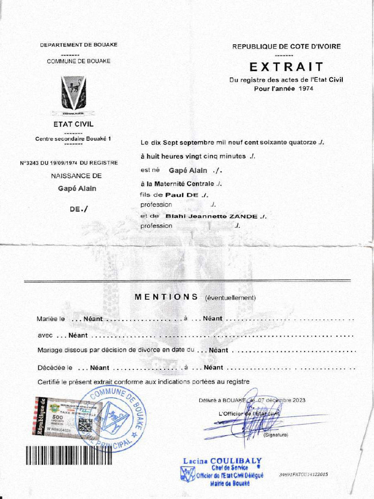 EXTRAIT DE GAPE | PDF