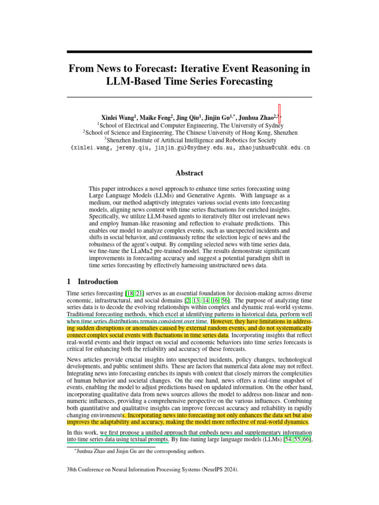 Wang 等 - 2024 - From News to Forecast Integrating Event Analysis | PDF | Forecasting | Time Series