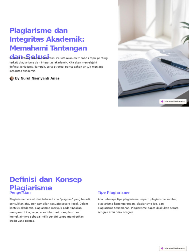 Plagiarisme-dan-Integritas-Akademik-Memahami-Tantangan-dan-Solusi | PDF