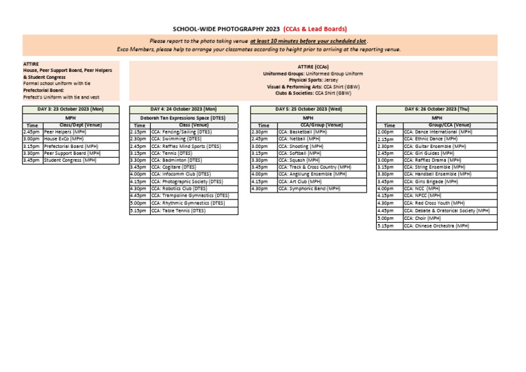2023 School-Wide Photography (CCAs & Lead Boards) | PDF